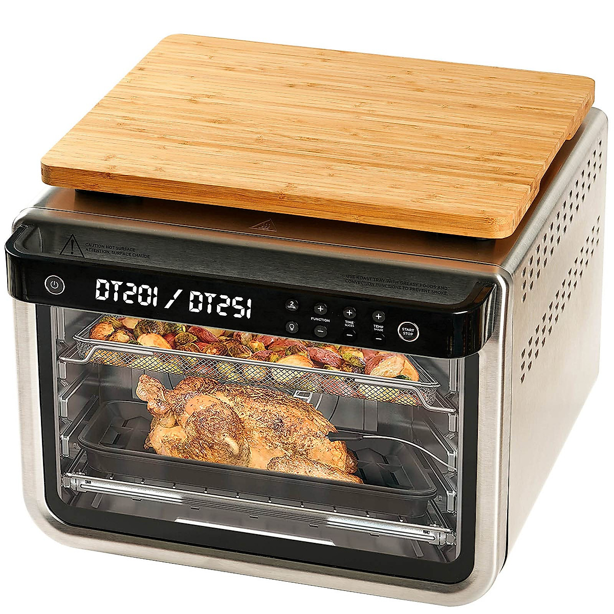 Cutting board for Convection Toaster Oven, Compatible with Ninja DT201/DT251 Foodi Air Fryer, with Heat Resistant Non-Skid Silicone Feet, Creates Storage Space, Protects Cabinets Cupboard, 16.3x13.1”
