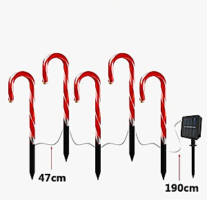 Christmas Candy Cane Lights,Christmas Candy Cane Lights， Christmas Yard Decorations， Outdoor Warm LED Home Garden Ground Plug Crutch New Year Christmas Decor