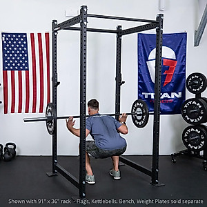 Titan Fitness T-3 Series Black Short Power Rack, 36in Depth, 1,100 LB Capacity Cage for Weightlifting and Strength Training