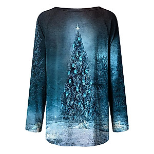 Today Deals Prime Ugly Christmas Sweater for Women Funny Xmas Tree Reindeer Shirt Long Sleeve Sweatshirts Fall Fashion 2023 Clothes Women Fashion Tops