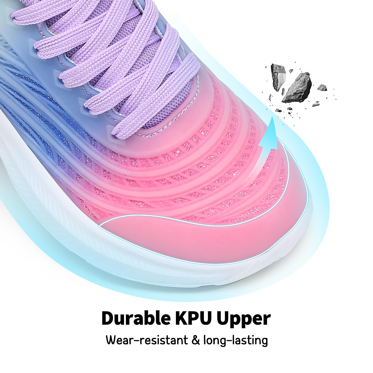 DREAM PAIRS Girls Boys Shoes Kids Tennis Sparkle Glitter Lace up Athletic Running Sneakers,Size 2 Little Kid,Pink/Blue/Light Green,SDRS2330K