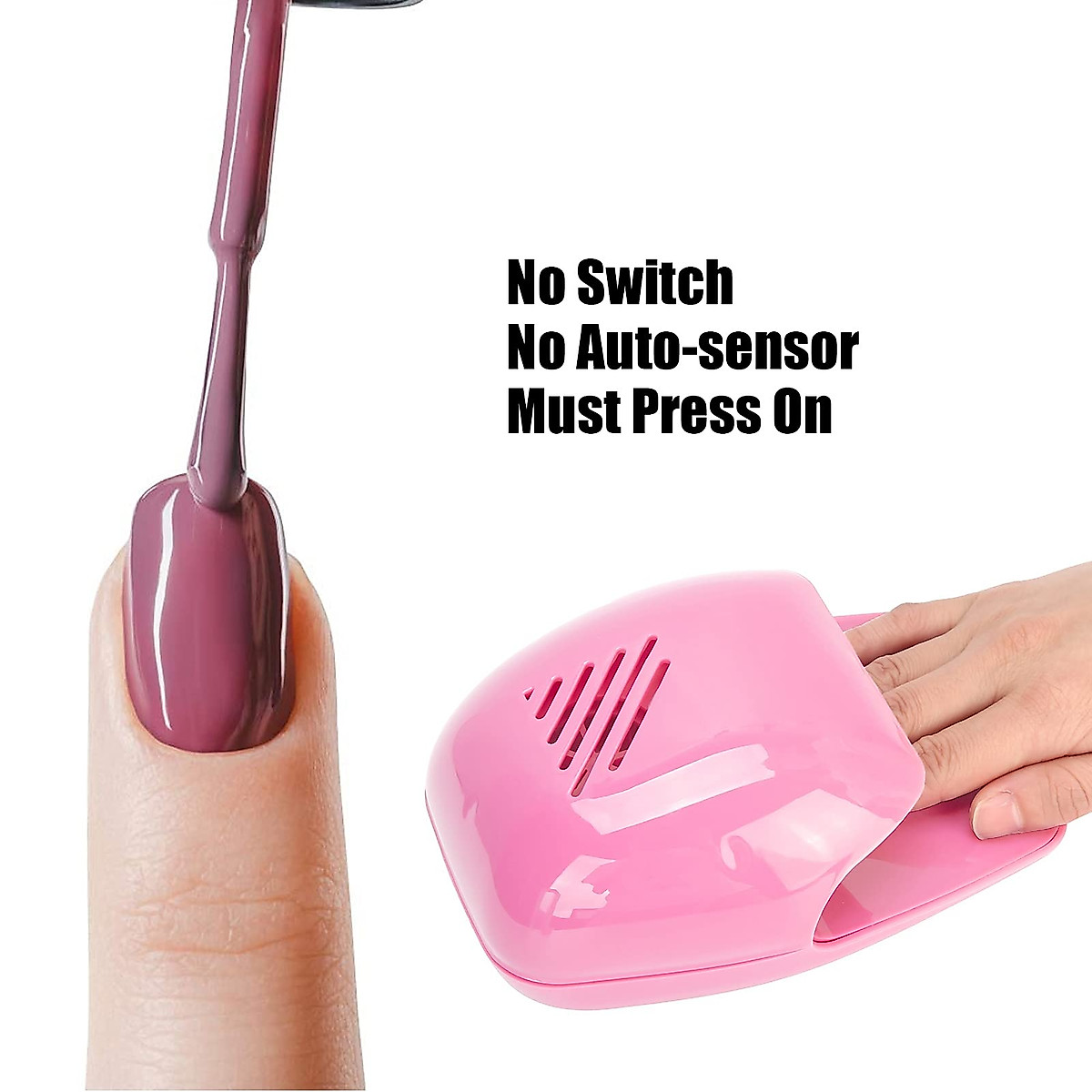 Milltrip Nail Fan Dryer for Regular Nail Polish, Portable Nail Dryer Nail Art Polish Machine Quick Dry Nail Polish Gel Nail Dryer Blower for Fingernail Toenail, Portable Fans