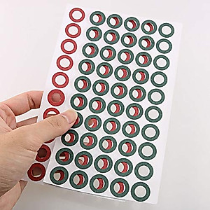 E-outstanding 18650 Battery Insulator Gasket 100PCS 18650 Lithium Battery Insulator Rings Hollow Paper Pad Electrical Insulation Ring Adhesive Cardboard Sticker Red and Green