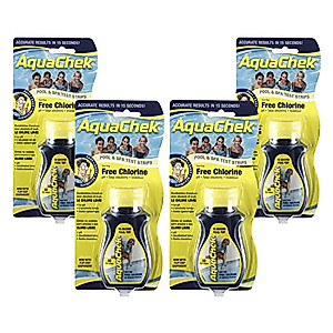 AquaChek 511244-04 Free Chlorine Swimming Pool Test Strips, 4-Pack