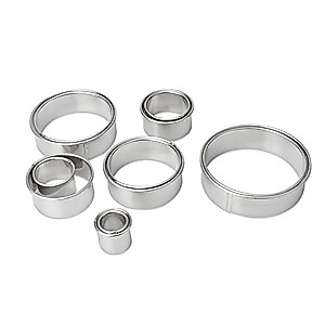 Homy Feel Round Cookie Biscuit Cutter Set 12 Circle Pastry Donut Doughnut Cutter Set Round Cookie Cutters Circle Baking Metal Ring Molds