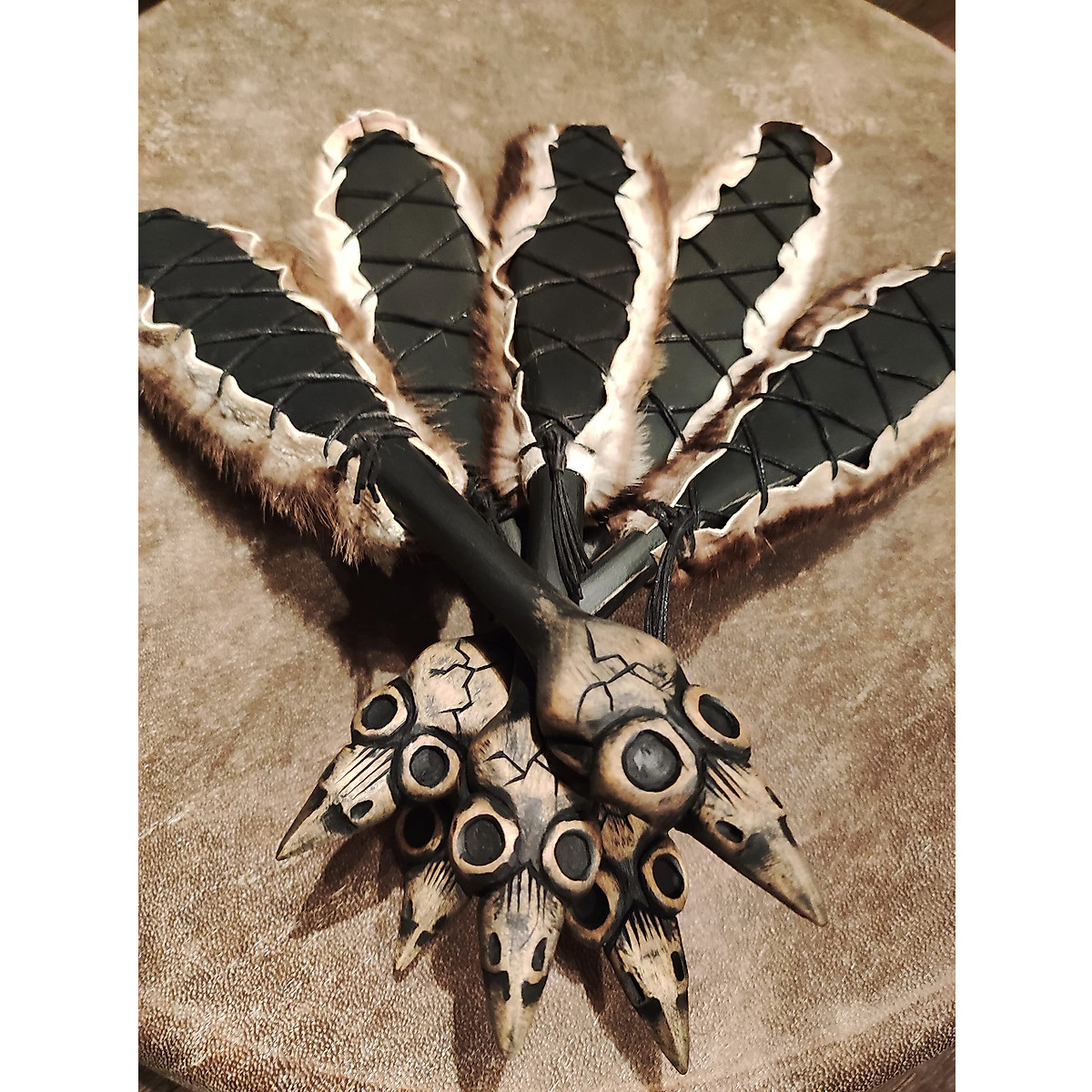 Beater Shamanic Black for tambourine Siberian Shamanic Drum Frame drum Mallet Handcrafted