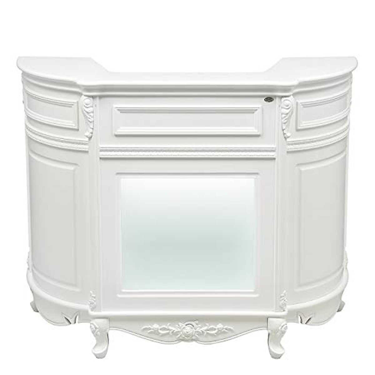 Reception Desk Receptionist Counter with LED Lighted Front Glass Panel REVIVAL