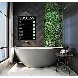 Success patient consistency hard work risk inspirational poster inspiring wall art self motivating black canvas decorative front quotes encouraging gift entrepreneur wall art office classroom living room 12 "x16" x1 unframed