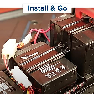 AlveyTech 24 Volt 2.8 Ah Battery Pack with 30 Amp Fuse & Wiring Harness for Razor Crazy Cart Shift (V1+) - Replacement Parts (x2 12V), for Kids Electric Power Drifting, Drifter, Drift Go-Kart Ride-on