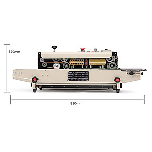 INTBUYING FR-770 Continuous Band Sealer Automatic Sealing Machine Bag Heat Sealer Sealing Polybag Mache for PVC Bag Filmwith Two 770mm PTFE Belts (Horizontal) 110V