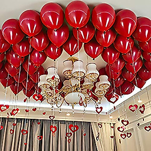 Red Latex Party Balloons, 50 pcs 12 Inch Dark Red Balloons for Wedding, Birthday Party, Valetine's Day, New Year, Christmas Party Decorations