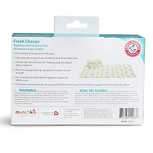 Munchkin Arm & Hammer Disposable Changing Pad, 10 Count , White/Green