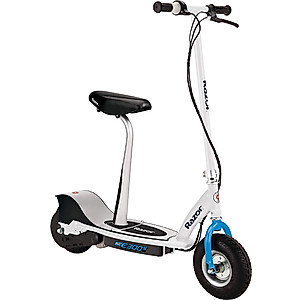 Razor E300S Seated Electric Scooter - 9" Air-Filled Tires, Removable Seat, Up to 15 mph and 10 Miles Range