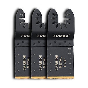 3 PCS Carbide Teeth Oscillating Multitool Quick Release Oscillating Saw Blades Fits Fein Multimaster, Porter Cable, Black&Decker, Bosch Craftsman, Ridgid, Makita, Milwaukee, Dewalt, and More