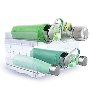 Kayya 6 Pack Water Bottle Organizer for Cabinets - Acrylic Stackable Water Bottle Storage Rack, Tumbler Cup Holder, Cabinet Cup Organizer