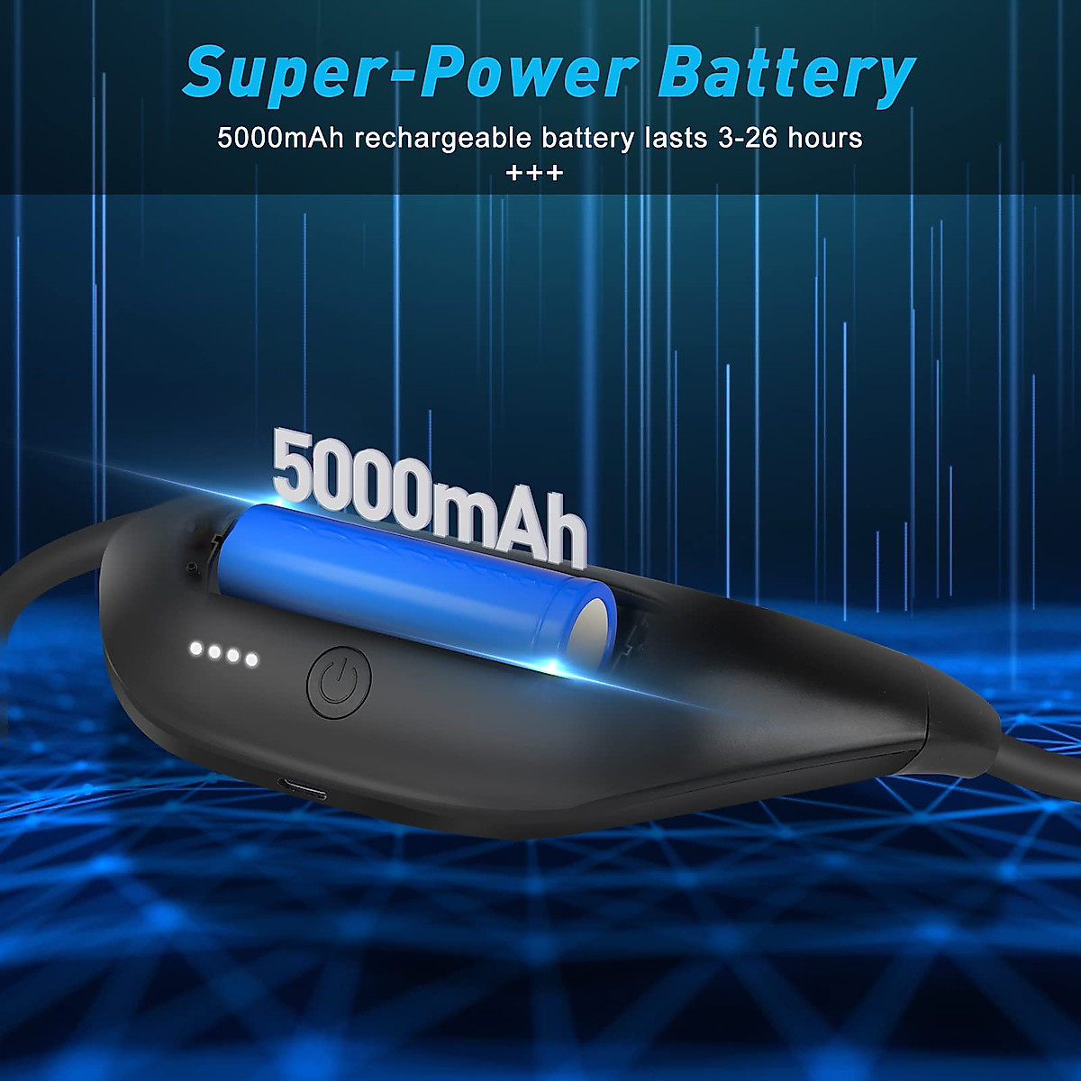 5000mAh Neck Fans Portable Rechargeable Prime, Battery Operated Neck Fan for Women, Lasts 26 Hours, Fast Charge, 6 Speeds Hand Free Fan, Personal Cooling Fan, Wearable Fan for Sports Travel Camping