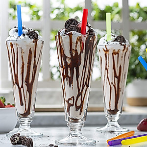 [100 Count] Jumbo Smoothie Straws - 8.5" High - Assorted Colors