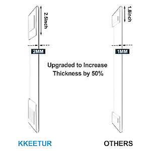 KKEETUR Acrylic Sign Holder 8.5 X 11 Wall Mount, 6 Pack Plexiglass Clear Wall Sign Holder, Premium Frame Plastic Door Sign Holders with 12 Pcs Double Sided Tape Adhesive (No Drilling)