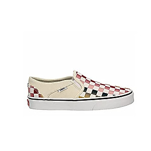 Vans Unisex Asher Canvas Low Platform Slip On Sneaker - Multicolored Checkered 8