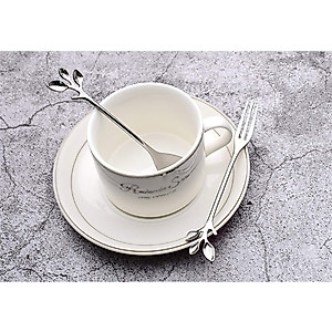 Turbokey Demitasse Espresso Spoons, 4.7 Inches Coffee Spoon Stainless Steel Mini Coffee Spoons Set of 6, Small Spoons for Dessert,Tea,Appetizer,Party Supplies (6 Spoons-Silver)