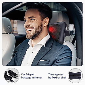 Mo Cuishle Electric Shiatsu Back Massager with Heat - Powerful 3D Kneading for Neck, Shoulder, Lower Back Pain Relief - Ergonomic Design for Home, Office, & Car - Gifts for Women, Men, Mom & Dad