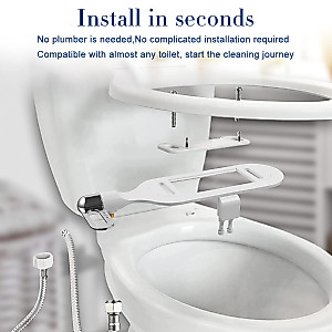 Bidet Toilet Seat Attachment Ultra Slim Bidet With Self Cleaning Dual Nozzle Adjustable Water Non Electric Bidet Fresh Water Spray for Sanitary and Feminine Wash - 2pack