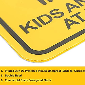 Eyoloty Slow Down Sign with H Stake,16"x12" Kids & Pets at Play Sign for Street Neighborhoods,Double Sided Children Playing Safety Sign,Waterproof,Fade Resistant,Kids Playing Sign for Street 3 Pack