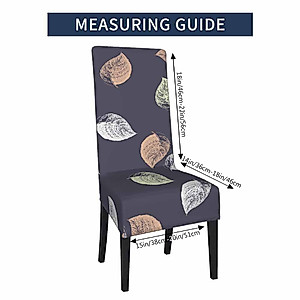 Numland 1 Pack Delightful Garden Leaves Dining Room Chair Covers Colorful Fall Autumn Leaf Short Stretchable Polyester Removable Washable for home Restaurant Banquet