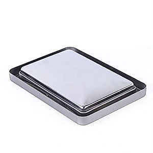 Stainless steel embedded built-in cover square, Square Built-In Countertop Trash Bin Cover Swing Flap Lid Kitchen Recessed Usa Flip Cover,Built-In Balance for Can Dustbin Garbage Rubbish Container