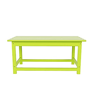 WestinTrends Malibu Outdoor Coffee Table, 35" x 17.5" All Weather Poly Lumber Patio Adirondack Coffee Table for Garden Lawn Porch Balcony, Lime