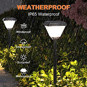GUYULUX Outdoor Solar Floodlight, Fence Post Cap Solar Lights, Post Mounted or Ground Stake Pathway Light, LED Solar Lamp Post Light for Patio, Yard, Garden, Porch, Deck, 1-Pack
