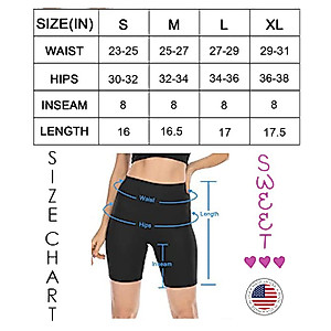 Sweet Hearts 3 Pack Biker Shorts for Women- 5" High Waist Yoga Short Basic Everyday Casual Buttery Soft Made in USA (XX-Large, Black/Navy/Spacedye)