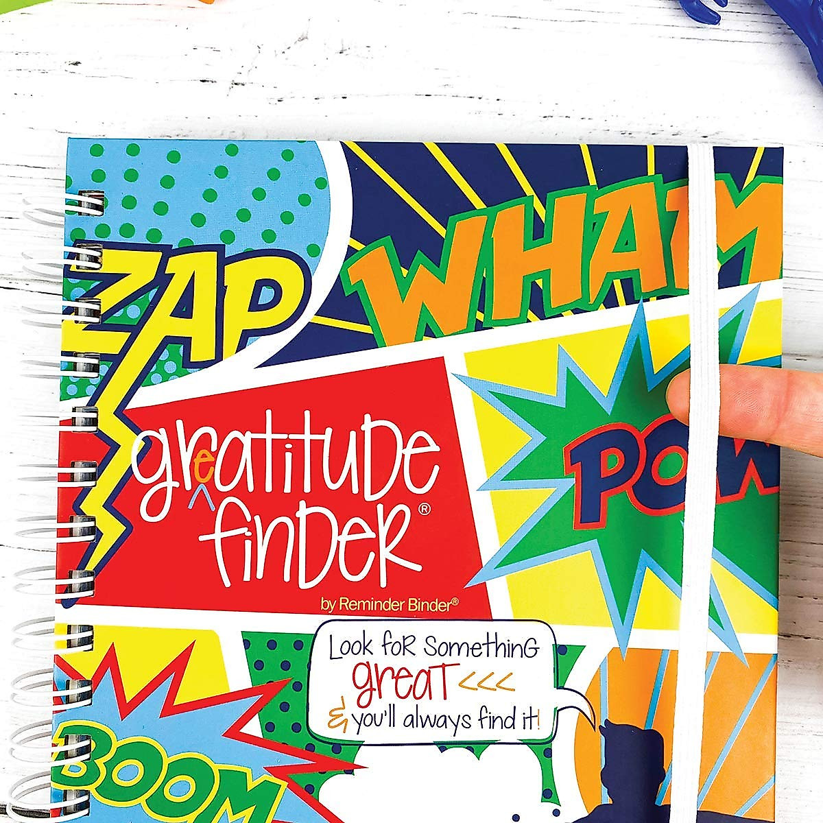 Denise Albright Gratitude Finder® 52 Week Non-Dated Journal for Boys with 177 Totally Cool Hand-Illustrated Stickers (Super Kiddo)