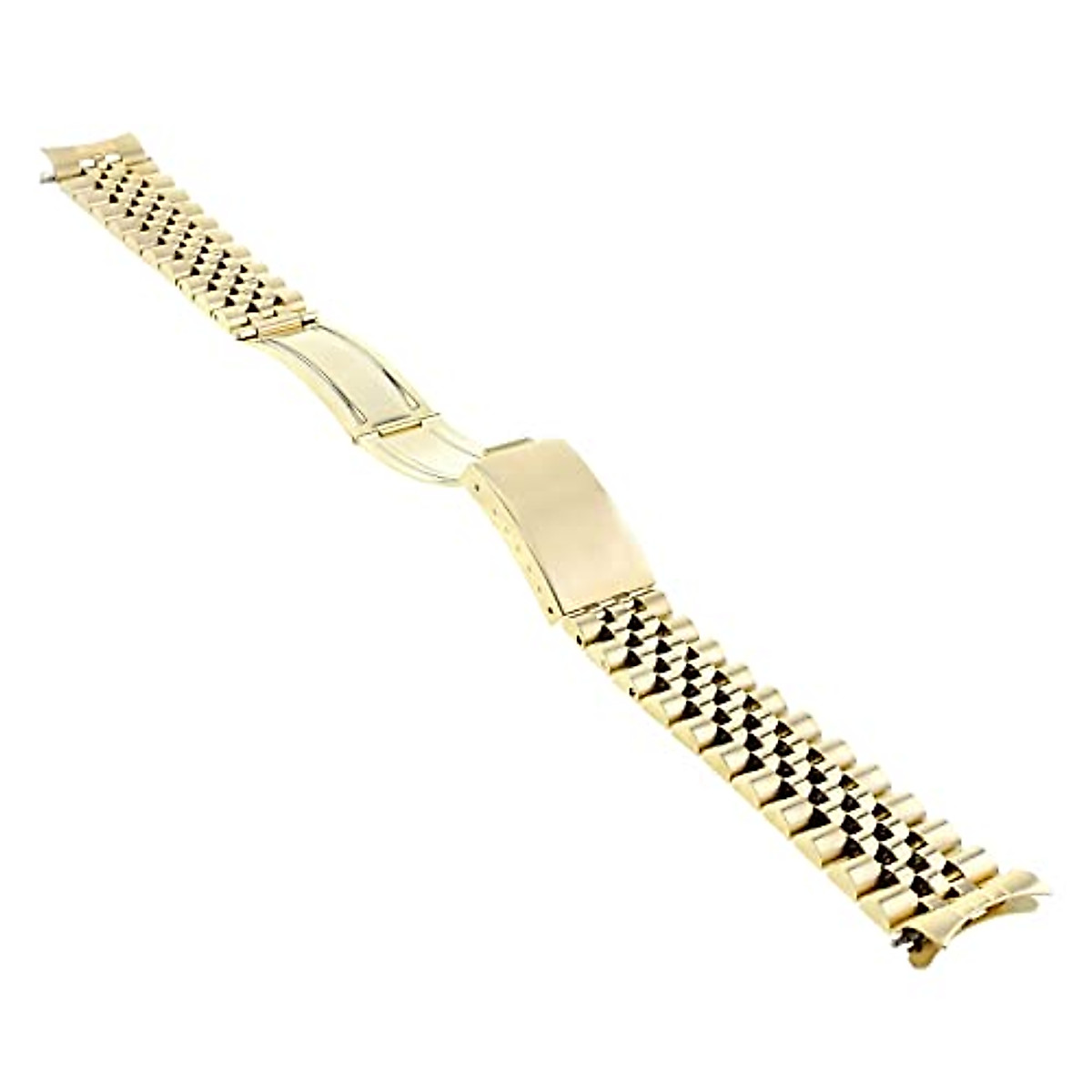 Ewatchparts 19MM JUBILEE WATCH BAND COMPATIBLE WITH ROLEX DATE 1500 1550 OYSTER PERPETUAL 18K GOLD COLOR