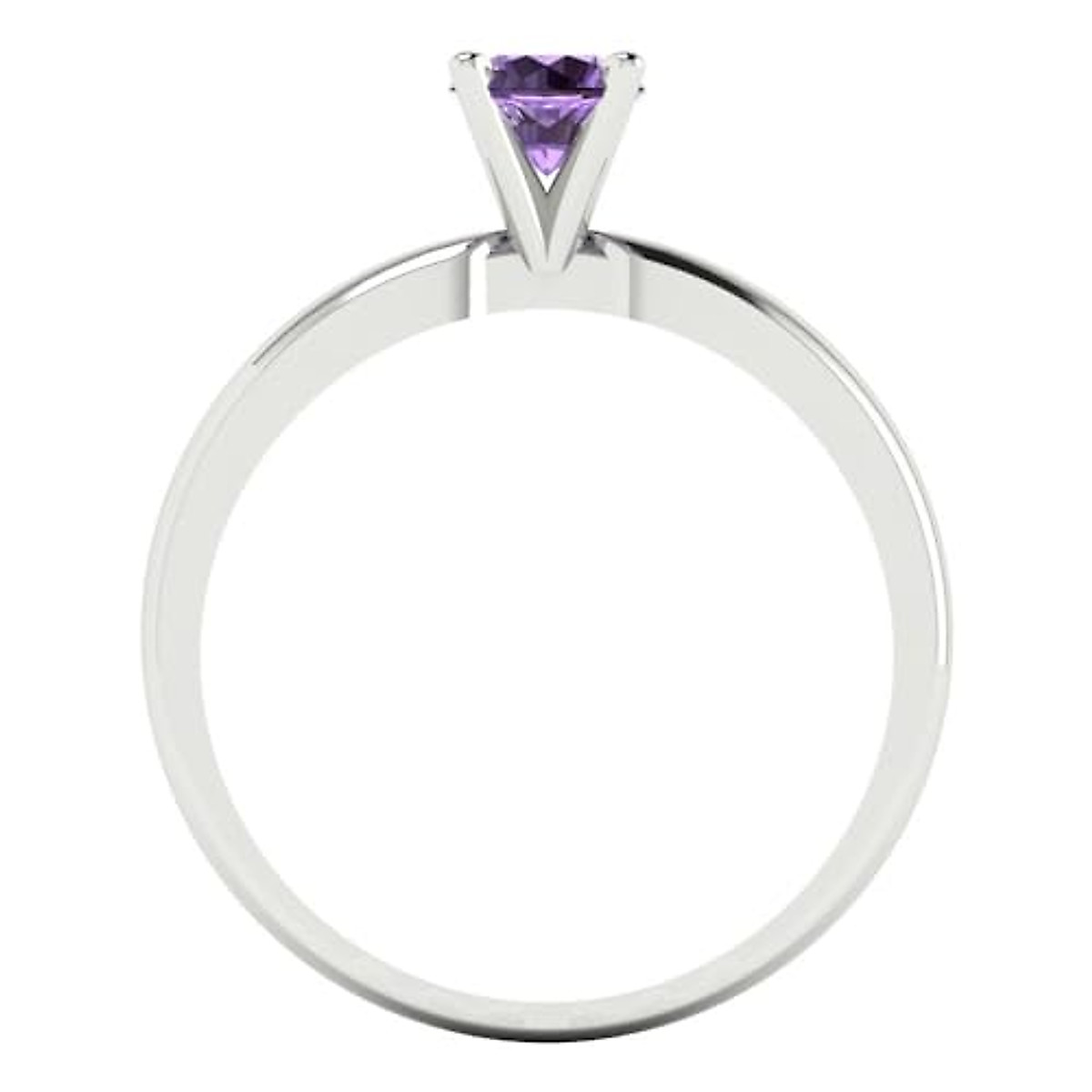 Clara Pucci 0.50 ct Round Cut Solitaire VVS1 Alexandrite Wedding Bridal Designer Anniversary Engagement Ring 14k White Gold 10.75