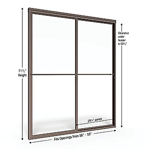 Basco Infinity Shower Door Framed Obscure Glass Sliding Door, Oil-Rubbed Bronze