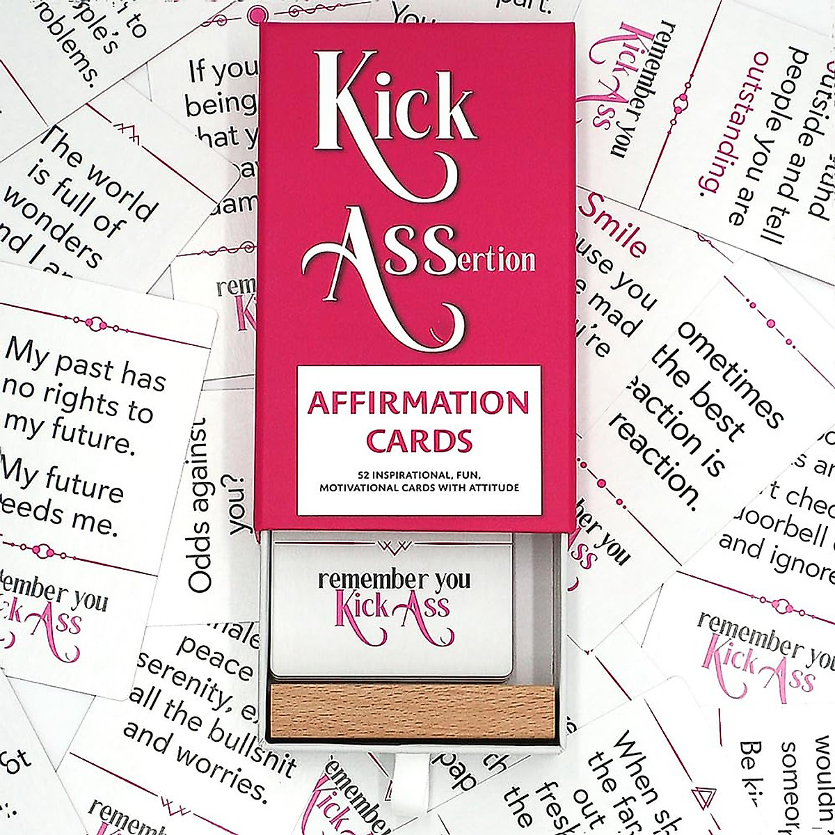 VAPARA DESIGNS KickAss Affirmation Cards For Women with Stand - Sweary Motivational And Inspirational Cards - Funny Gift For Women