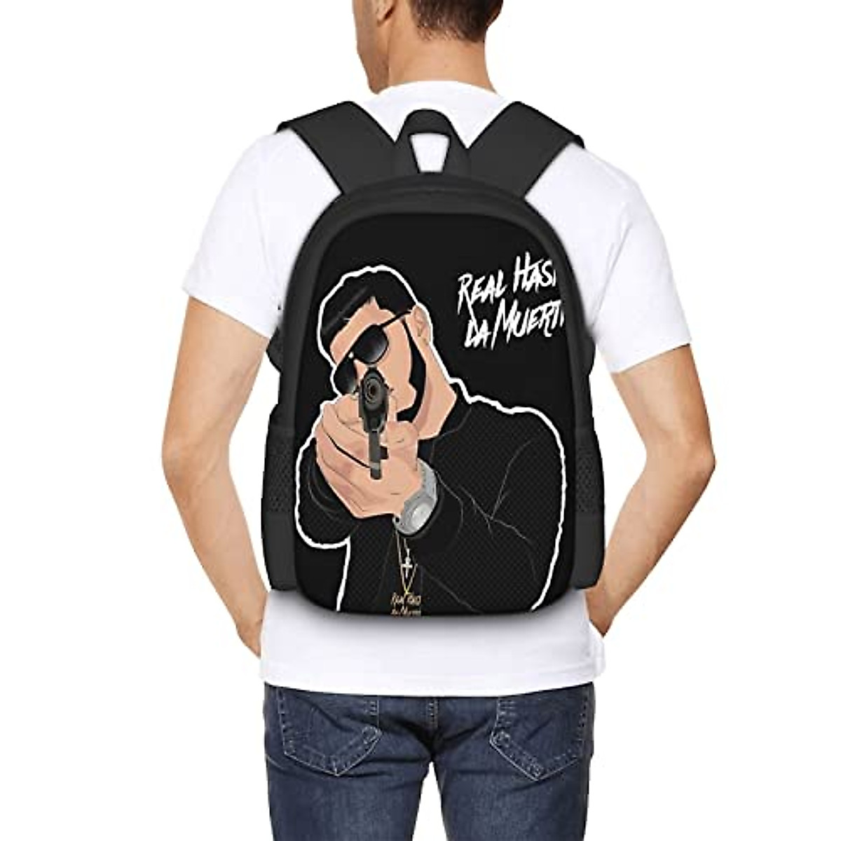 Real Hasta La Muerte Backpack,Adults School Bag Casual College Bag Travel Zipper Bookbag Hiking Daypack For Women Men