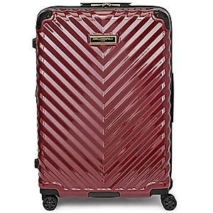 Karl Lagerfeld Paris Women's Suitcase Spinner Wheels Hardside, Burgundy, One Size
