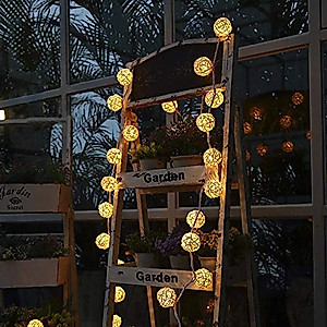 Globe Rattan Ball String Lights, Goodia 13.8feet 40 LED Warm White Fairy Light for Indoor,Bedroom,Curtain,Patio,Lawn,Landscape,Fairy Garden,Home,Wedding,Holiday,Christmas Tree,Party