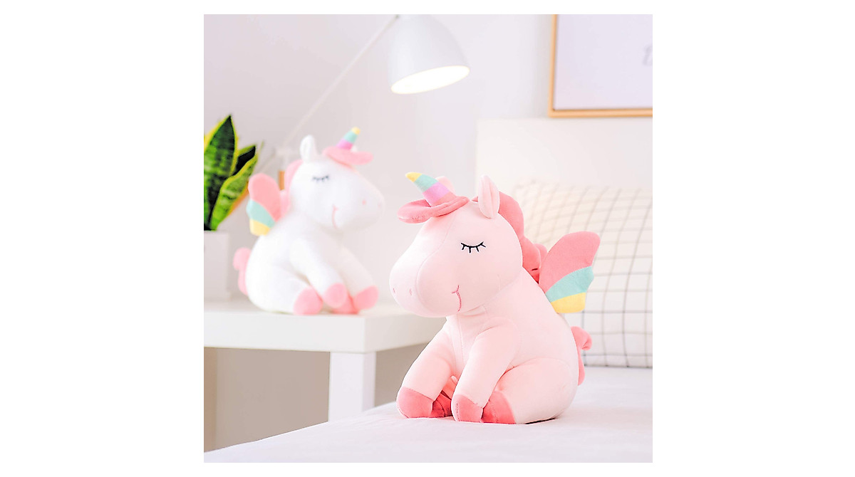 Lazada Unicorn Plush Toy - 12-Inch Rainbow Wing Gift for Girls