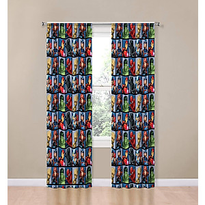 Jay Franco Marvel Avengers Team 84" inch Drapes 4 Piece Set - Beautiful Room Décor & Easy Set up - Window Curtains Include 2 Panels & 2 Tiebacks (Official Marvel Product)