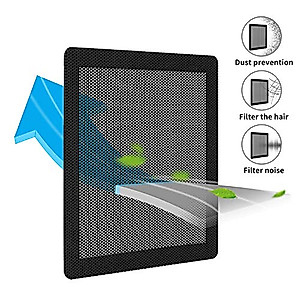 HFEIX 120MM PC Fan Dust Filter Computer Case Fan Magnetic Frame Dust Filter Fine PVC Mesh Length 4.72 x 4.72 inches Black-4Pack