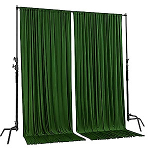 AK TRADING CO. 10 feet x 10 feet Valley Green Polyester Backdrop Drapes Curtains Panels with Rod Pockets - Wedding Ceremony Party Home Window Decorations