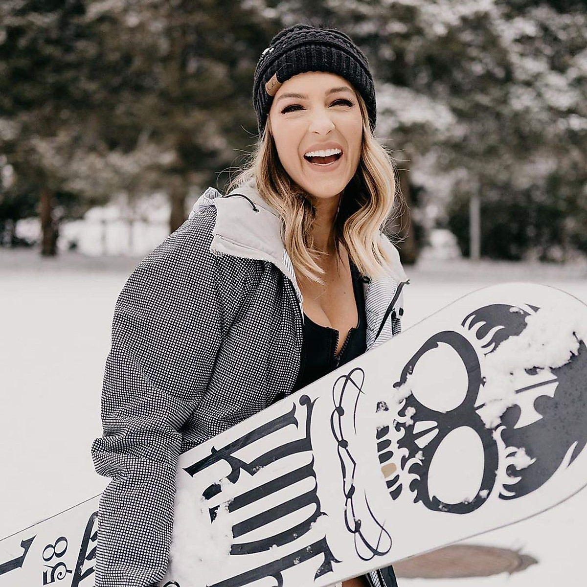 Funky Junque Womens Beanie Soft Knit Classic Ribbed Slouch Hat - Black