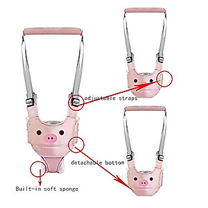 Baby Walking Harness - Handheld Kids Walker Helper - Toddler Infant Walker Harness Assistant Belt - Help Baby Walk - Child Learning Walk Support Assist Trainer Tool (Pink Pig)