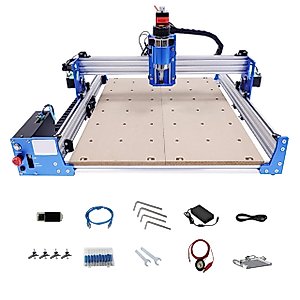 CNC Router Machine, 100 W Desktop CNC Machine Working Area 400 X 400 X 83mm Industrial-Grade Chip and 75W High-Power Spindle Motor Rotation Speed 6000rpm for Woodworking