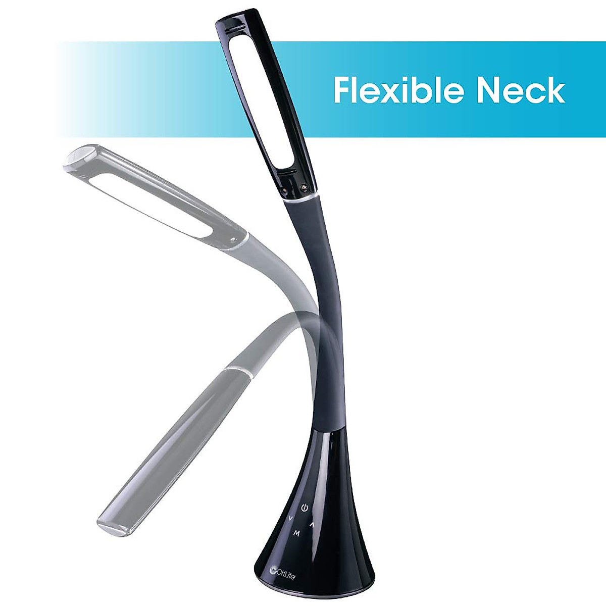 OttLite Swerve LED Desk Lamp with 3 Color Modes & USB Port – Long-Lasting ClearSun LED Light, Flexible Neck, Touch Activated Controls, for Work, Crafting, Reading, Nightstand