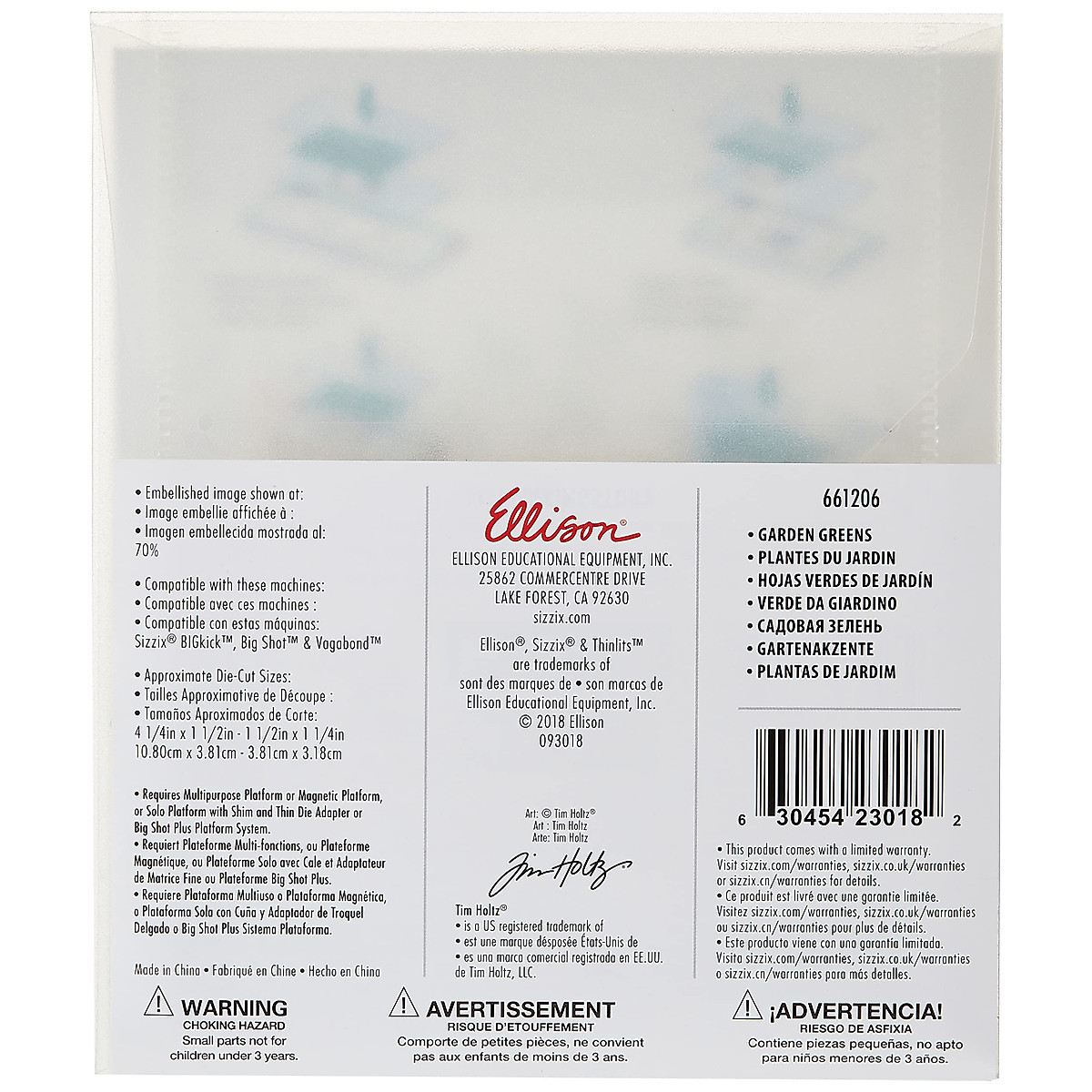 Sizzix 661206 Thinlits Die Set, Garden Greens by Tim Holtz (9/Pack), 7.5 x 5.63 x 0.25