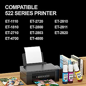FASTINK Compatible T522 522 Refill Ink Bottle for 522 T522 for ET-2720 ET-2800 ET-2803 ET-2710 ET-4700 ET-4800 ET-1110, 5-Pack